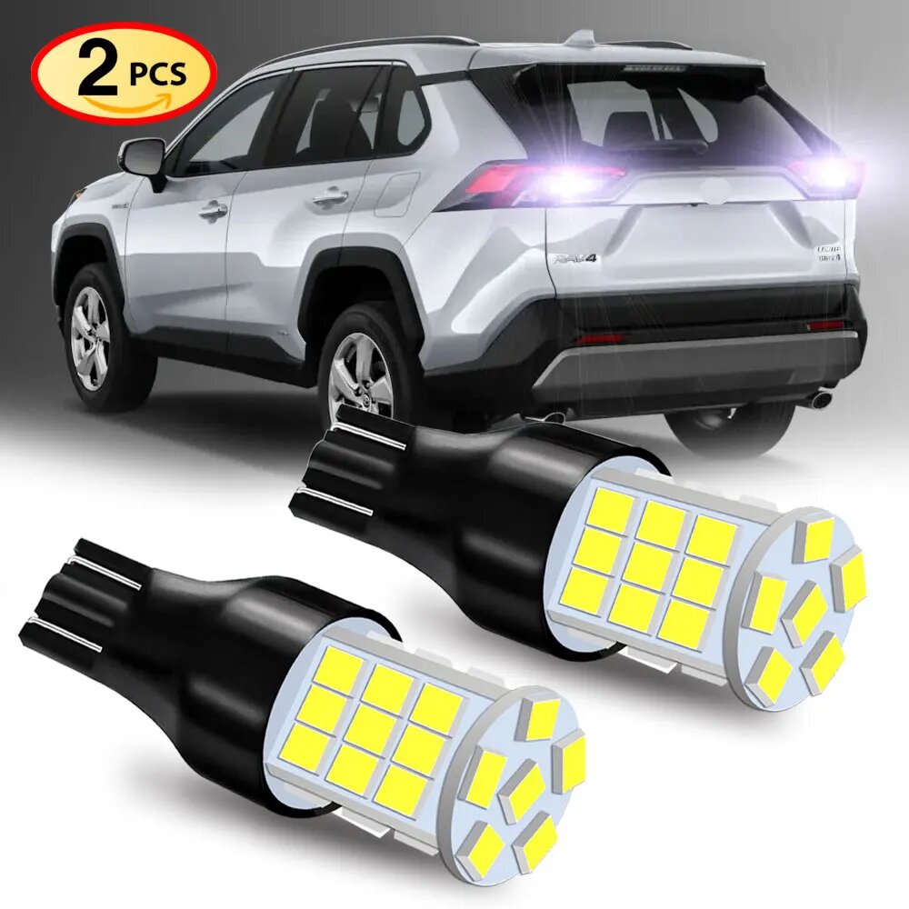 2 шт. T15 921 W16W светодиодные лампы заднего хода, подходят для Toyota RAV4, 6000K белые супер яркие лампы 912 W16W Canbus 2006-2025 гг.