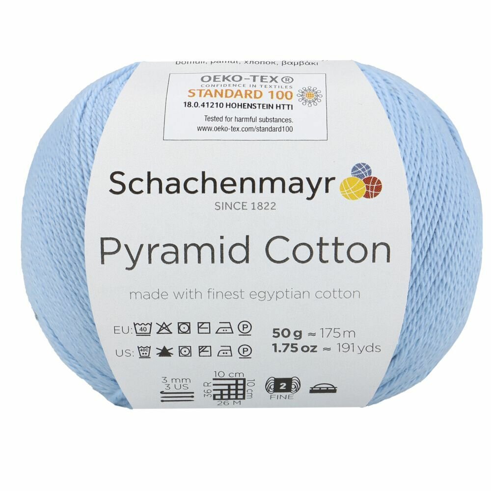 Пряжа для вязания Schachenmayr Pyramid Cotton (00052 Голубой/Hellblau) 2 мотка по 50 г/175 м