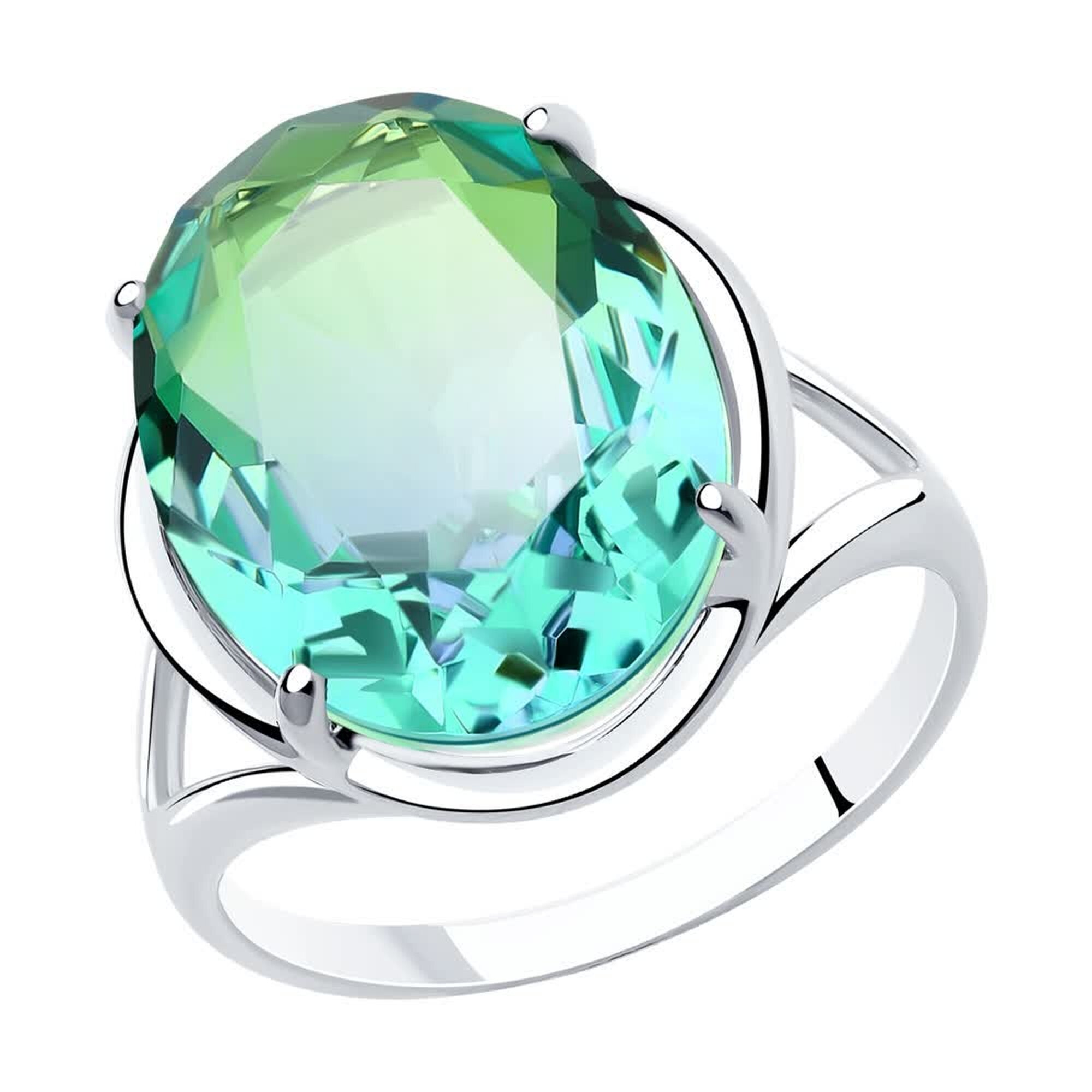 Кольцо, серебро, 925 проба, родирование, ситалл