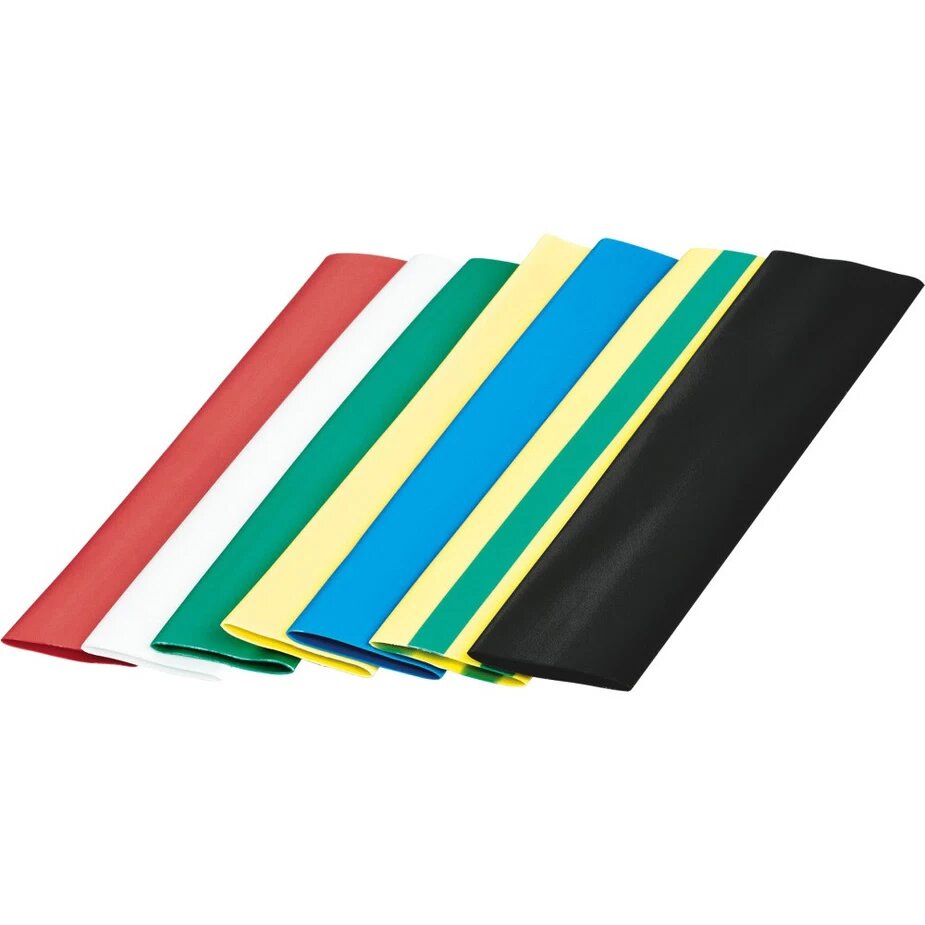 Трубка термоусадочная ТУТ 14/7 мм 100 мм 7 цветов (42 шт.)