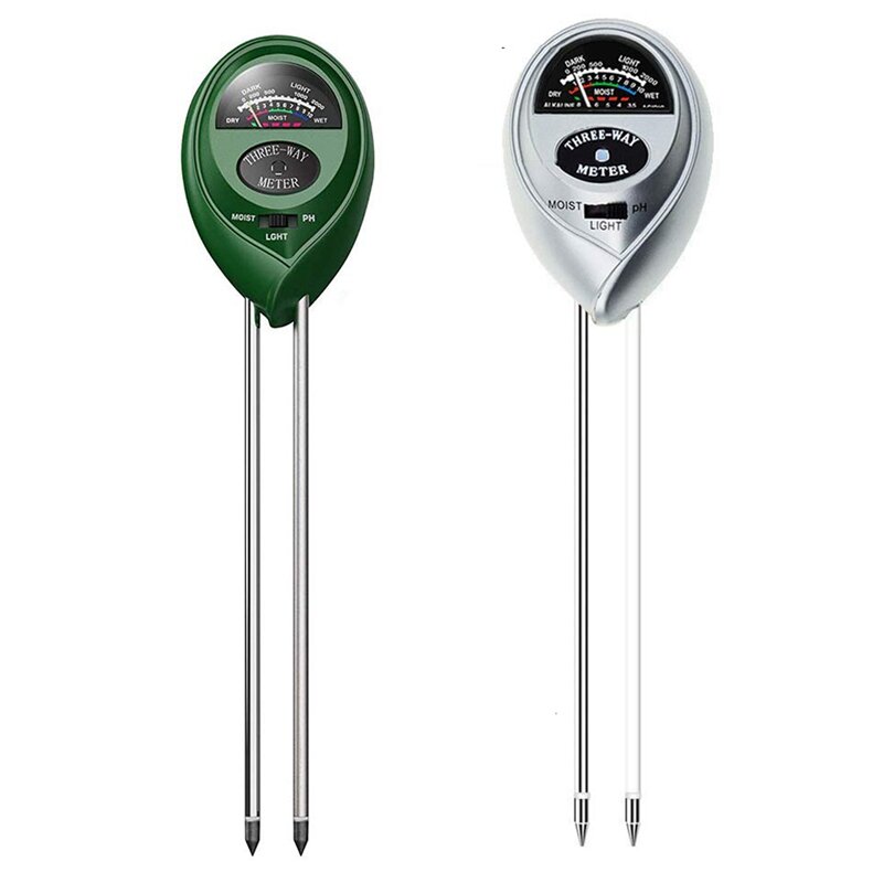 S-тестер 3-в-1, тестер влажности, света и кислотности pH, тестер растений, датчик влажности, измеритель влажности, гигрометр для ухода за растениями, монитор воды для сада, фермы, газона (+зеленый)