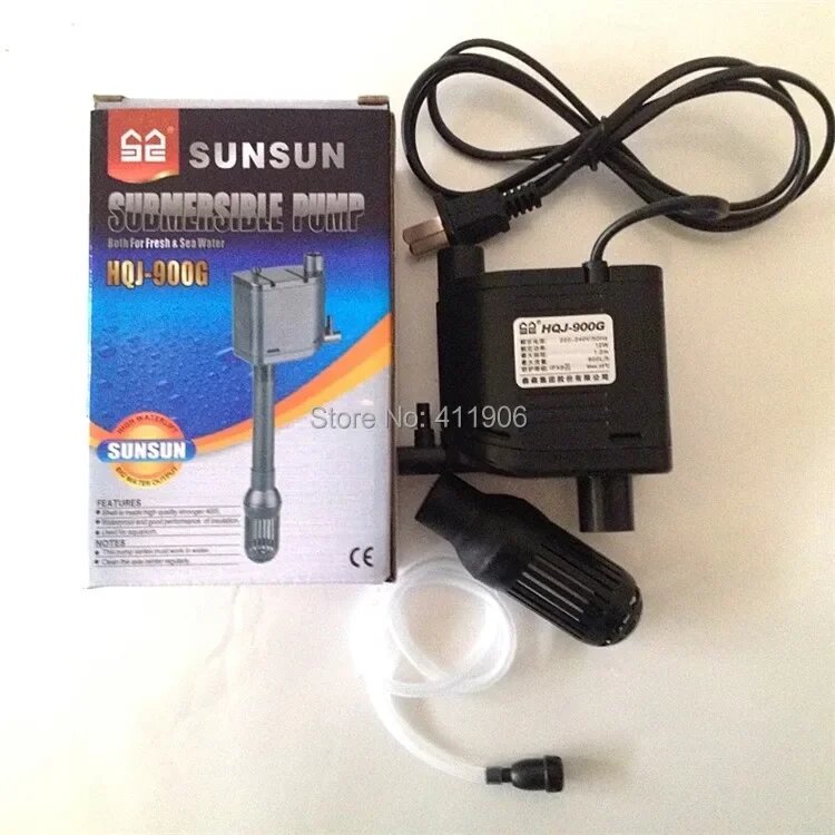 12 Вт SunSun HQJ-900G аквариум подвесной погружной кислородный водяной насос аквариум погружной 3 в 1 кислородный фильтр накачки
