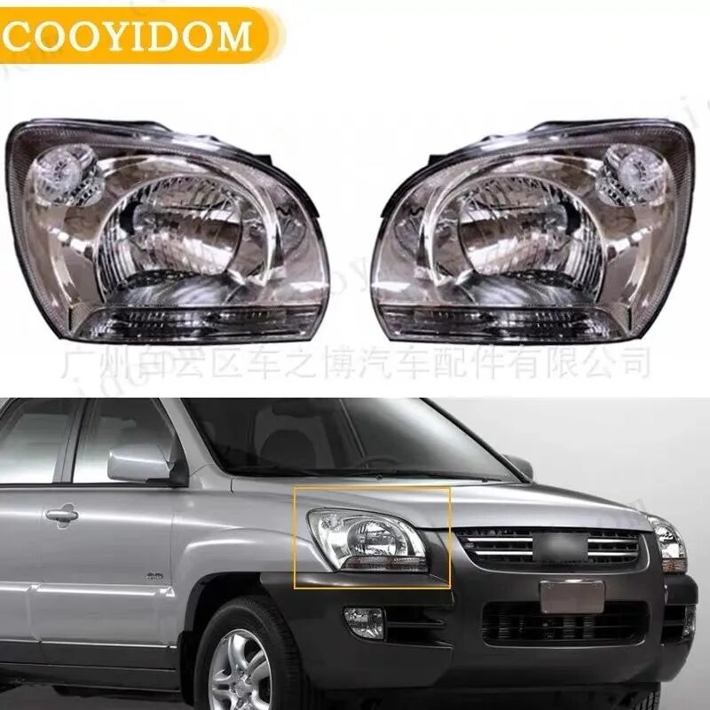Фара автомобильная для Kia Sportage 2005-2008, передняя блок-фара, галоген