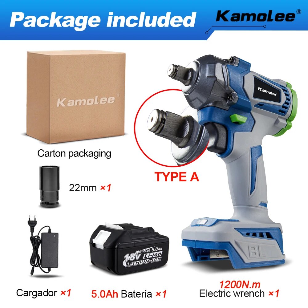 Kamolee 1200N. M Бесщеточный электрический гайковерт