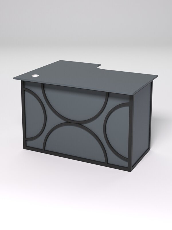 Стол эргономичный офисный СЭ-16А (правосторонний) "стронг" в стиле лофт декор №1, Темно-серый