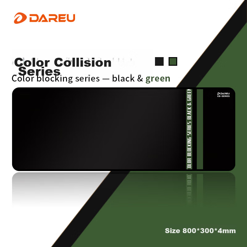 Dareu Color Block Series CB-L803 Gaming Waterproof Mouse Pad, Large Size, Thickened with Locked Edges, Office Keyboard Computer Desk Pad, Black And Green, 800*300*4mm