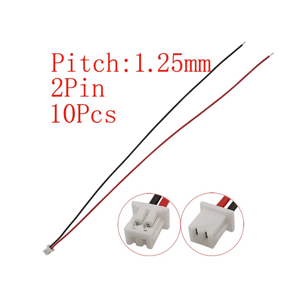 Mini Micro JST разъемы 1.25 мм 2/3/4/5/6 контактов 10Pcs 2Pin-J