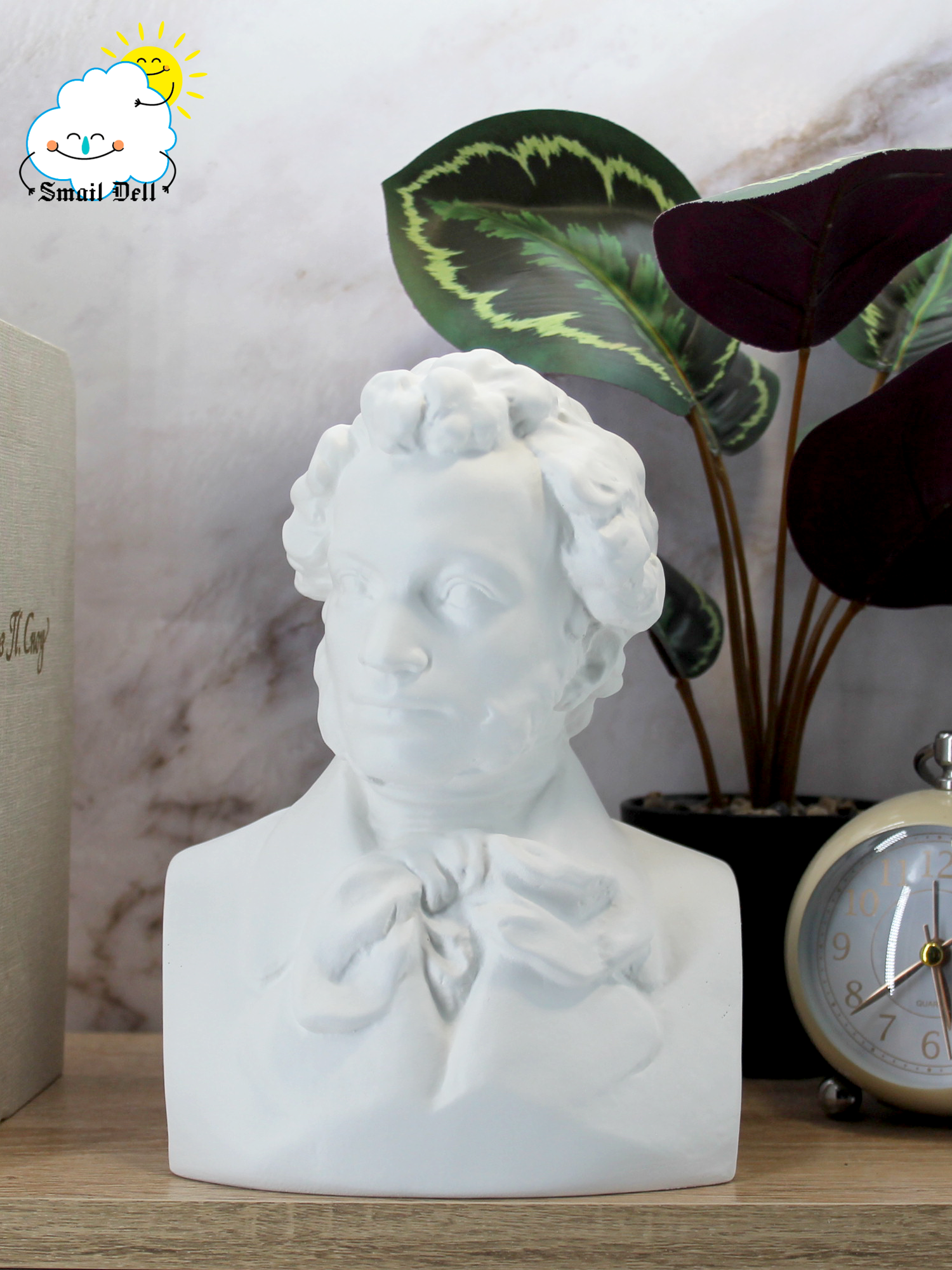 Статуэтка бюст А. С. Пушкин , 20 см , гипс , цвет белый матовый