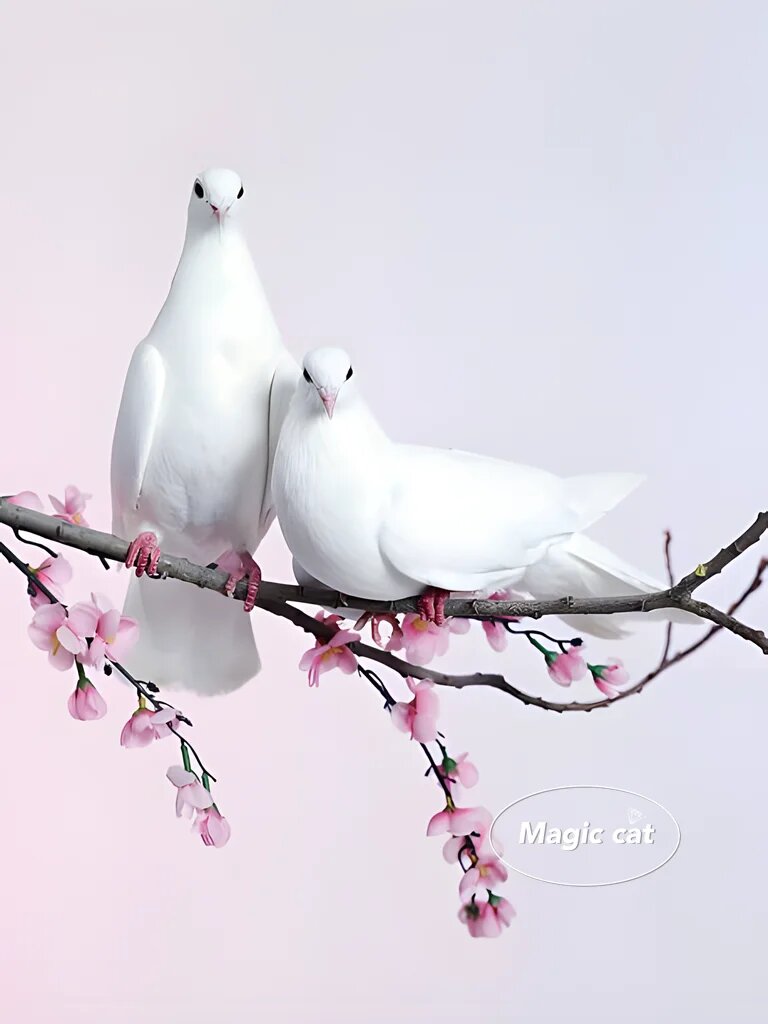 Картина из алмазной мозаики на подрамнике Круглые бриллианты 40х50см "Голубь мира"