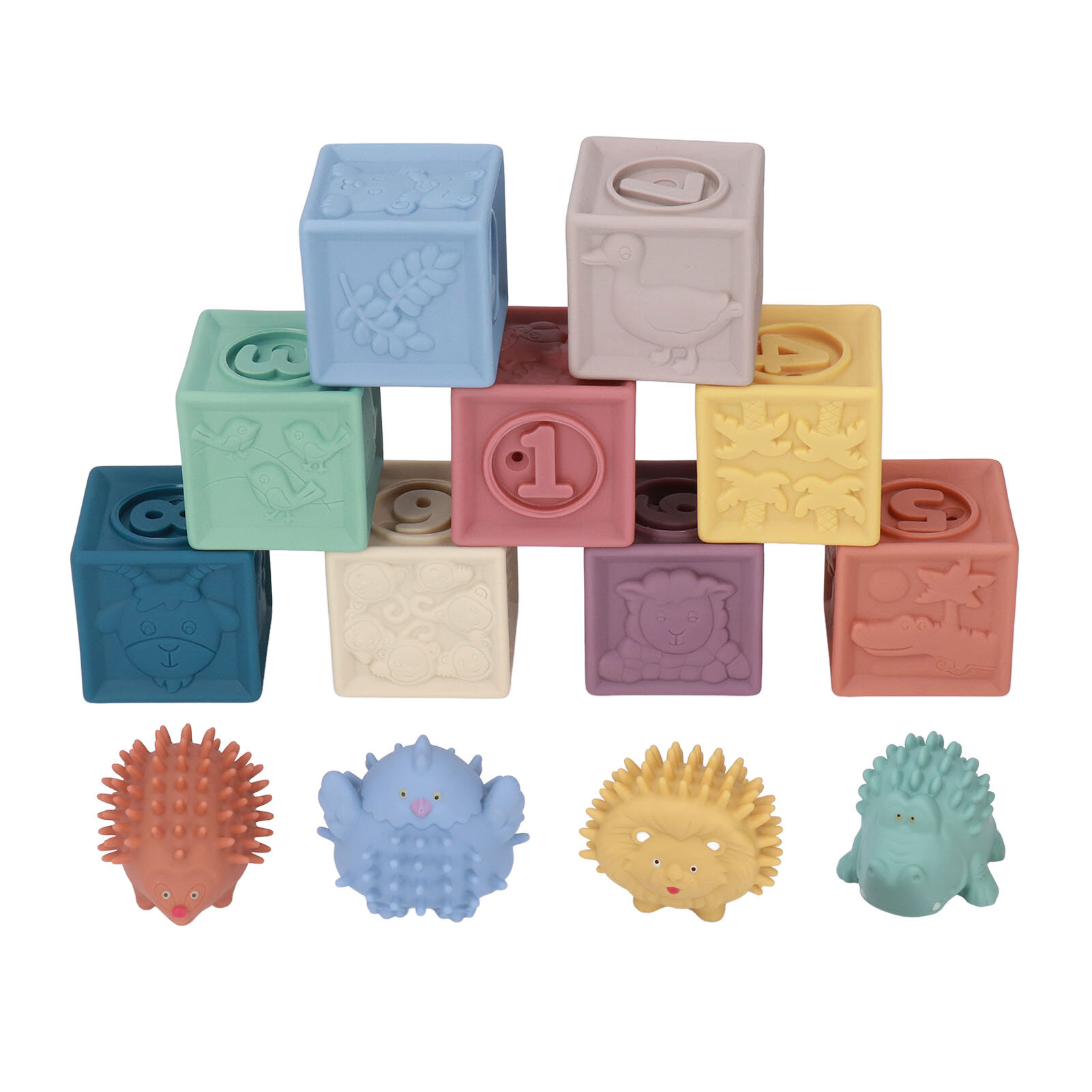 Мягкие конструкторы из силикона, детские кубики ярких цветов, игрушки-конструкторы.