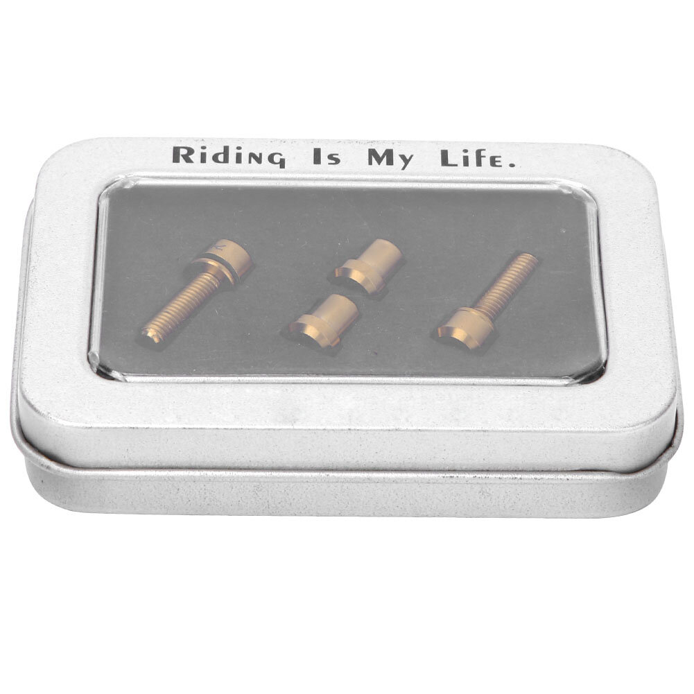 Набор из 4 болтов для крепления выноса руля RISK из титанового сплава M5*18 для горных и шоссейных велосипедов (золотой цвет)