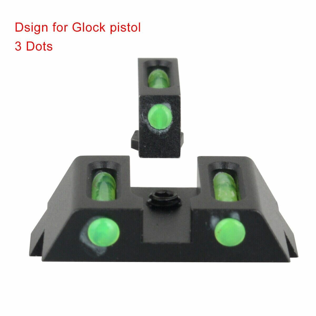 Волоконно -оптическая передняя и задняя прицел для Glock 17 17L 19 22 23 24 26 27 27 33 34 35 38 39