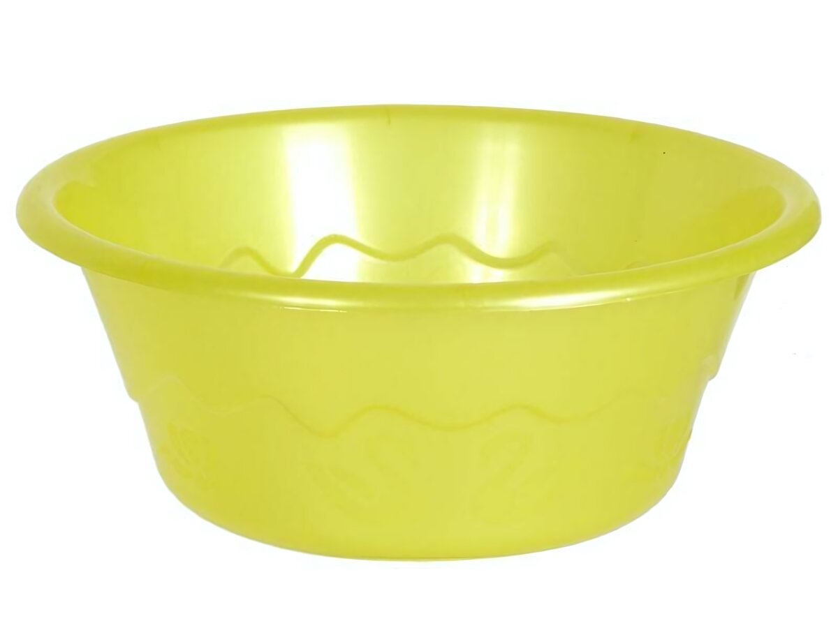 Таз пластиковый 4л желтый особо прочный для хозяйственных нужд