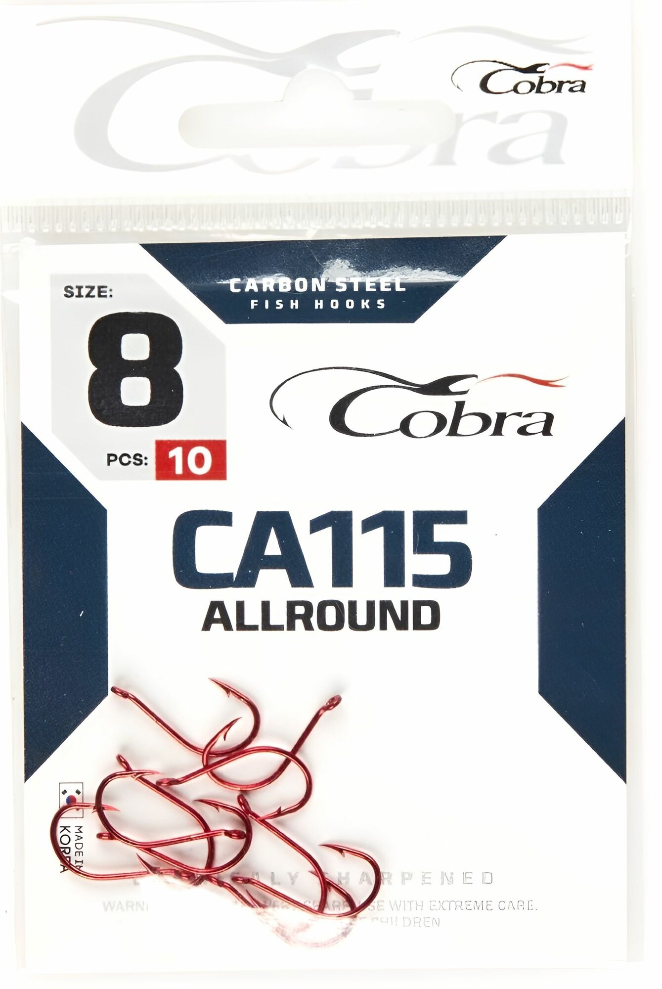 Крючки Cobra Allround CAPITAL CA115, разм. 8, одинарные, 10шт.