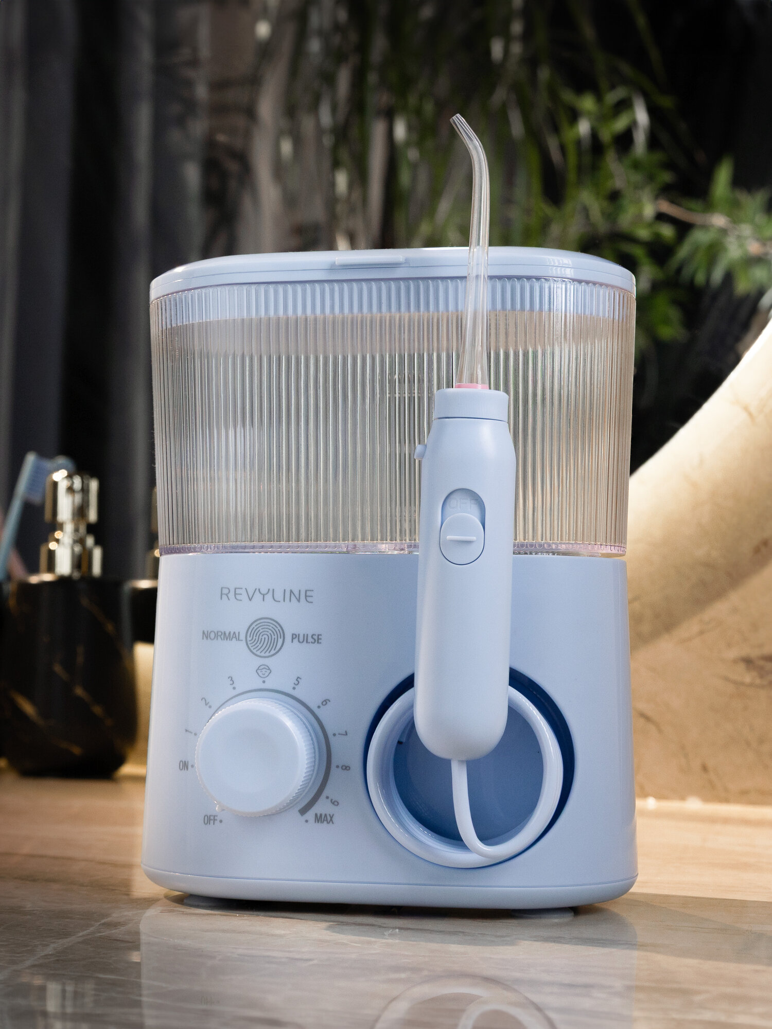 Ирригатор для полости рта Revyline RL 150, стационарный, синего цвета