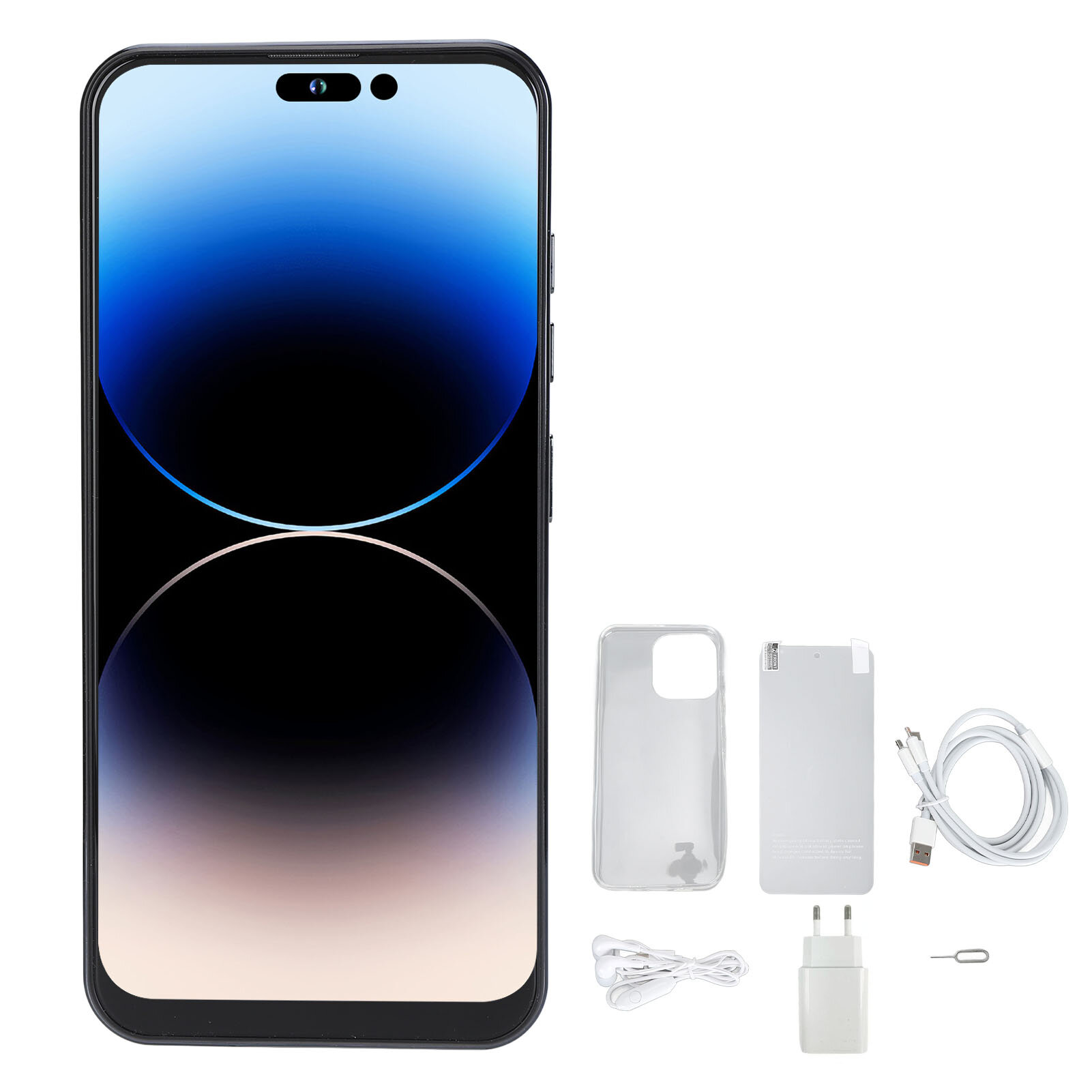 I14 PRO MAX 4G Разблокированный смартфон 6,7-дюймовый IPS HD экран Wi-Fi 2,4 ГГц 5 ГГц 8 ГБ 256 ГБ Две SIM-карты в режиме ожидания 32 МП 16 МП Аккумулятор 6800 мАч Вилка 100-240 В (европейский стандарт) Серый