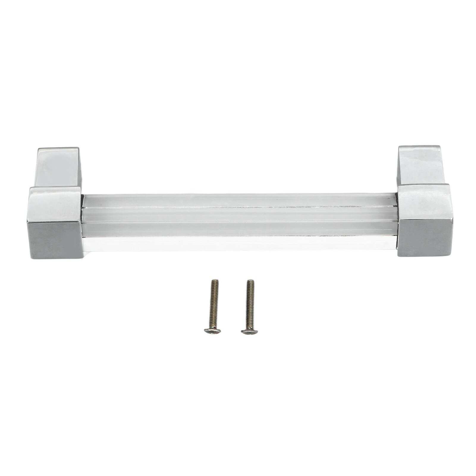 Акриловые ручки для выдвижных ящиков с одним отверстием, хрустальные ручки для ящиков шкафа для кухонных шкафов, комода, шкафа, расстояние между отверстиями 128, серебро