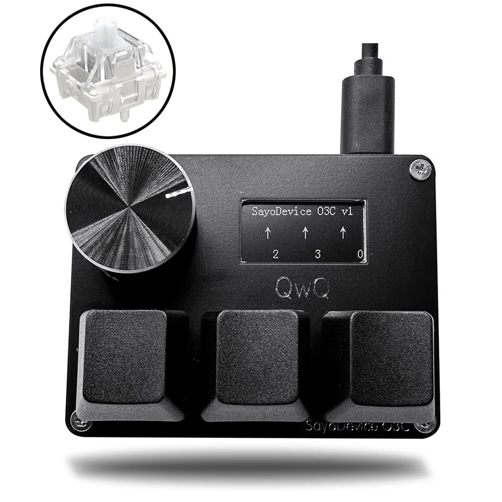 Механическая мини-клавиатура SayoDevice OSU O3C с белыми переключателями Gateron, BLACK, Белый переключатель