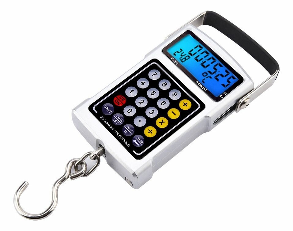 Электронные весы для багажа весом 50 кг с крючком, Портативные переносные весы, многофункциональные крючковые весы.