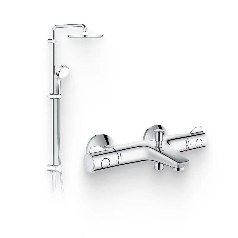 Душевой комплект Термостат Grohe Grohtherm 800 34576000 для ванны с душем + Стойка Tempesta Cosmopolitan System 250 26675000