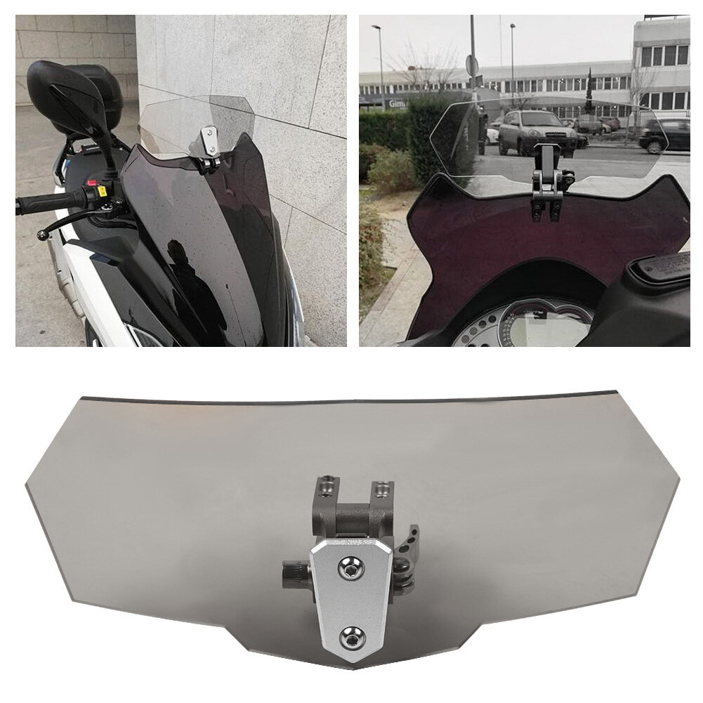 Universal Airflow Adjustable Motorcycle Windscreen Windshield Wind Deflector (Black) — фото 1