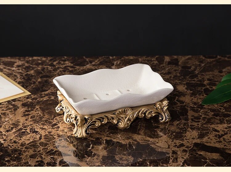 Керамический набор для ванной комнаты 1предметов, Soap dish，Белый，15.5*10*5.5cm