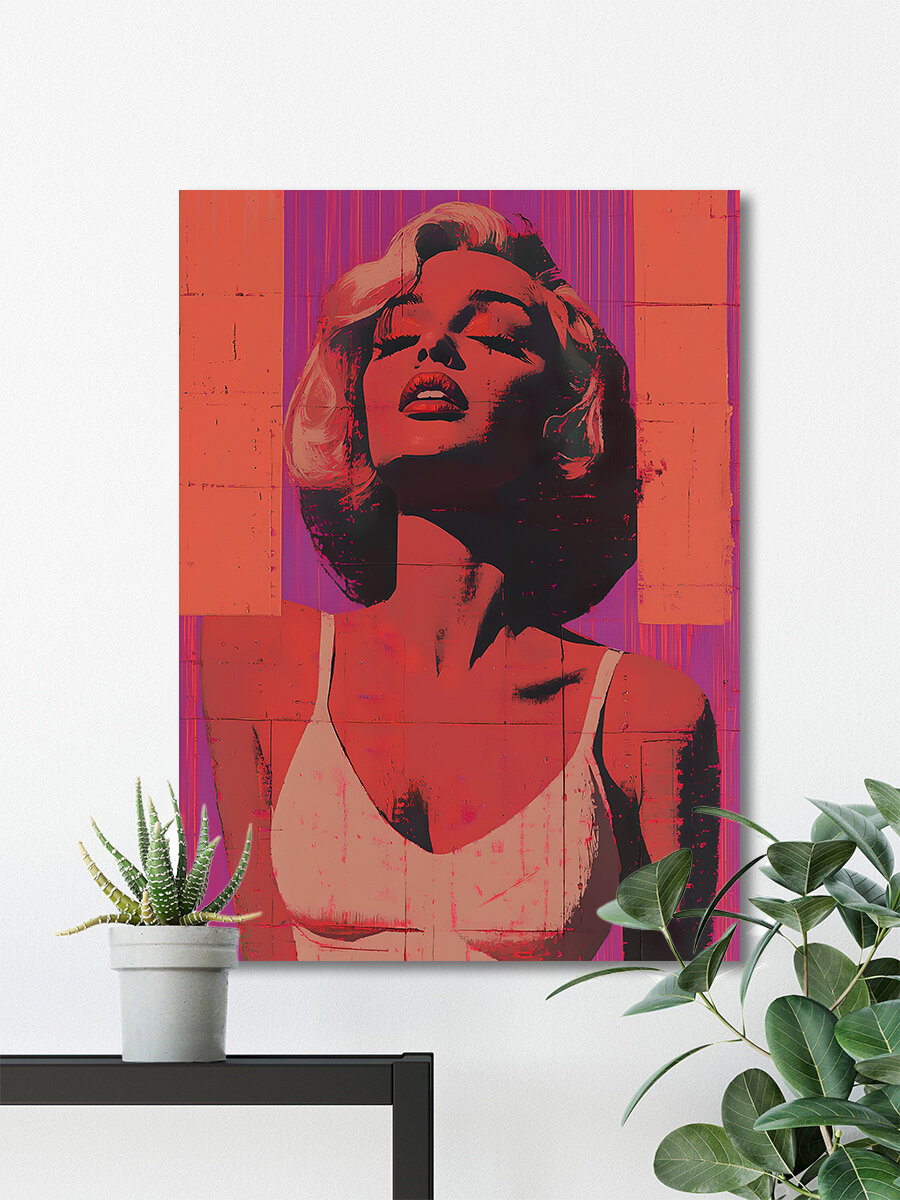 Современные картины для интерьера / в коридор, зал - Мэрилин Монро, картина 60х80 см.