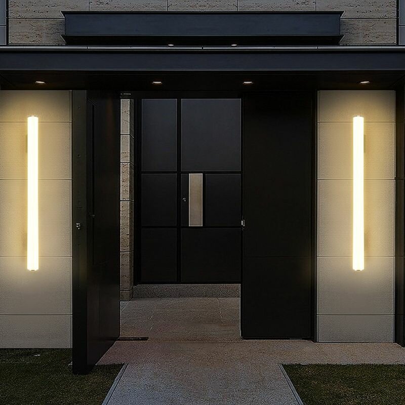 LED Настенный светильник с уровнем водонепроницаемости IP65 для наружного освещения балконных лестниц, сада, наружных стен, зеркала в ванной комнате 22W 55cm