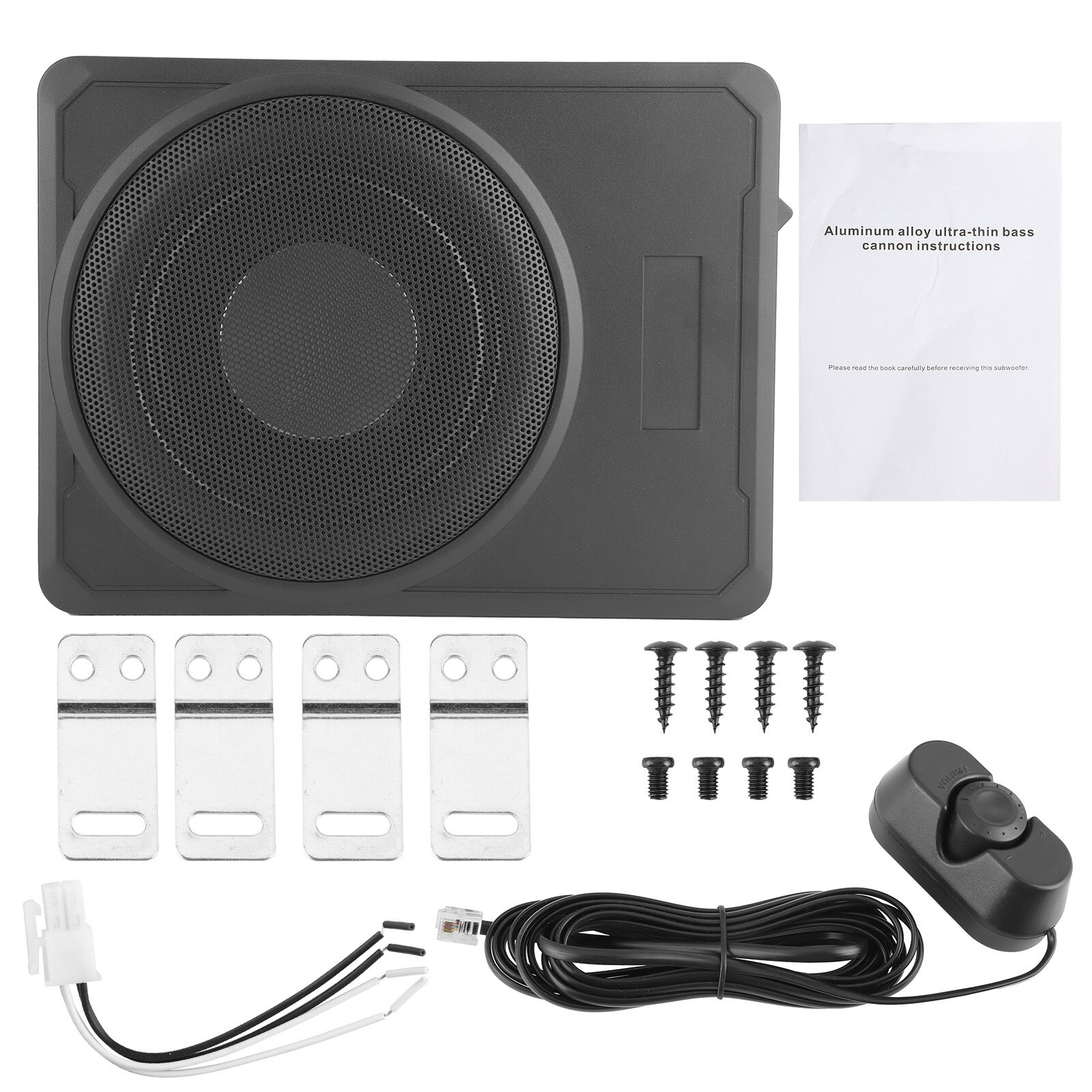 Автомобильный сабвуфер, тонкий усилитель, басовый корпус, динамик под сиденье, аудиоустройство 10 дюймов, 12 В, 800 Вт