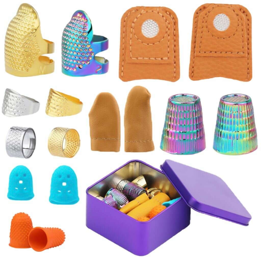 Набор швейных игл-наперстков, резиновые напальчники, силиконовые кожаные кольца для монет