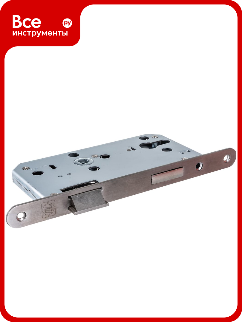 Корпус замка DOORLOCK DL401/55 PZ72 Rt нержавеющая сталь, реверсивный с запорной планкой, III класс, из нержавеющей