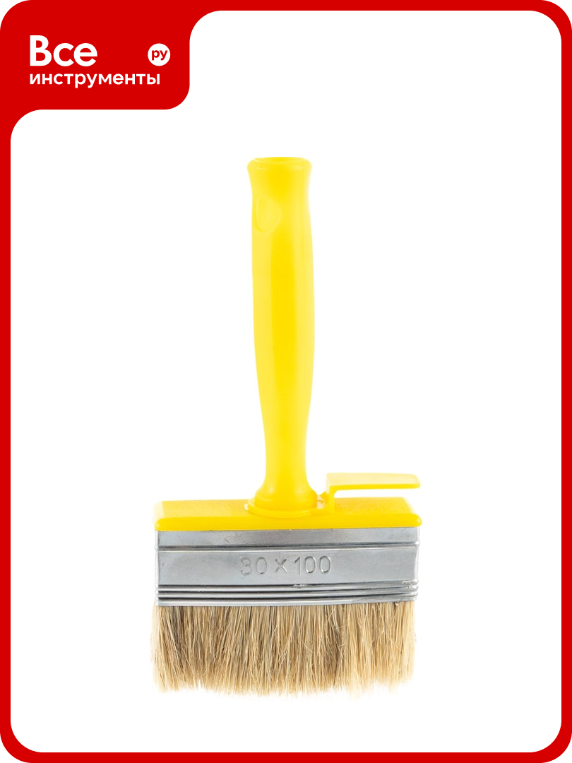 Кисть раклям (пластиковая ручка, натуральная щетина) TOPEX Стандарт 100x30, для масштабных малярных работ