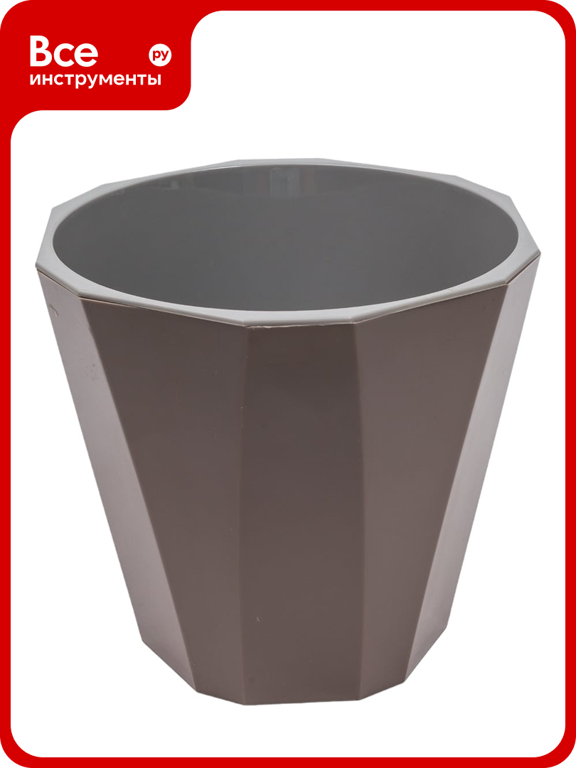 Кашпо со вставкой Martika Палермо 3.6 л, коричнево-серое С317КСЕР, красный