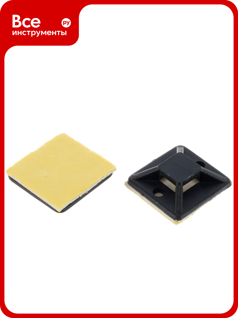 Самоклеящаяся площадка для крепления стяжек DORIм черная упаковка 20x20