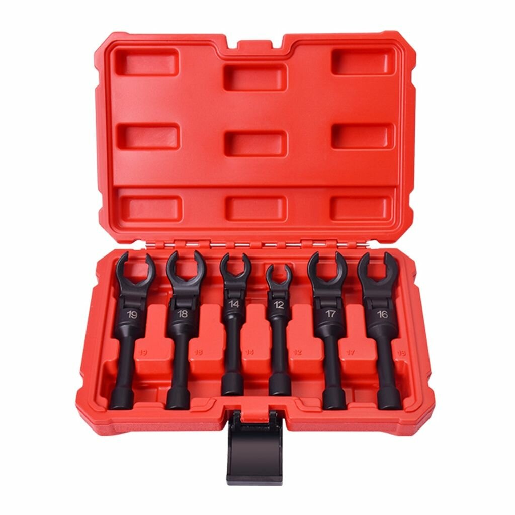 6ШТ Комплект торцевых ключей с длинной гибкой головкой для инжекторной топливной магистрали с приводом 3/8 дюйма