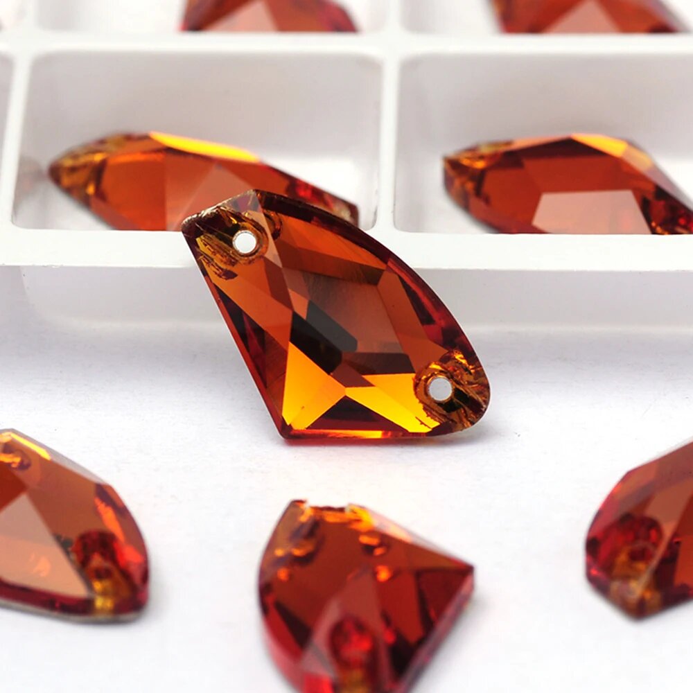 PUBRILEX стеклянные стразы для декора 9x14mm-24pcs, Оранжевый, Tangerine