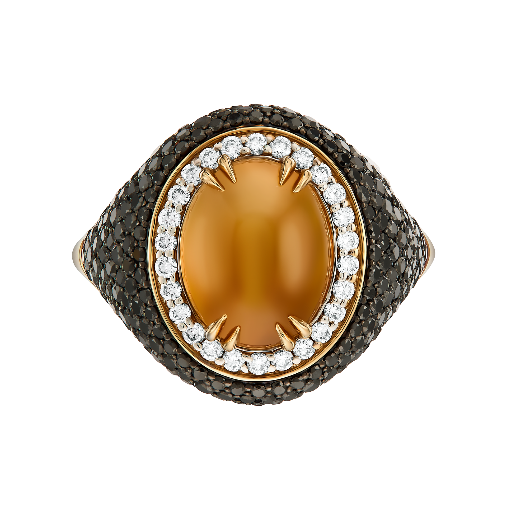 Перстень, красное золото, 750 проба, золочение, бриллиант