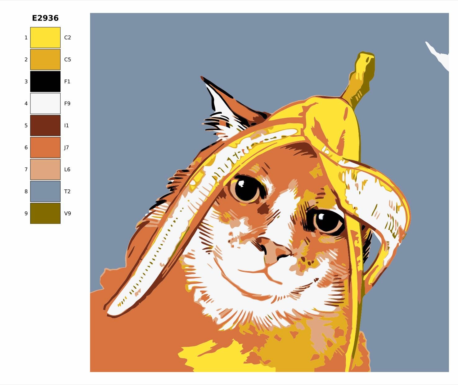 Детская картина по номерам E2936 "Коты-Мемы. Кот в банановой кожуре" 30x30