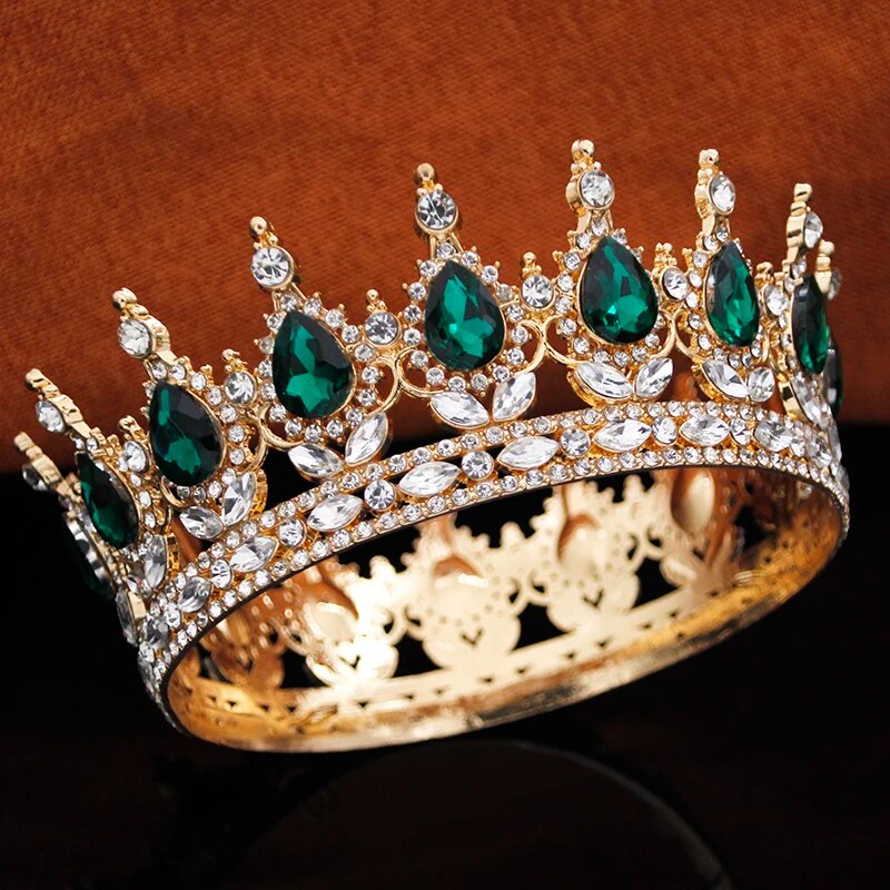 Цинковый сплав диадема Cenmon Изумрудный, Gold Green