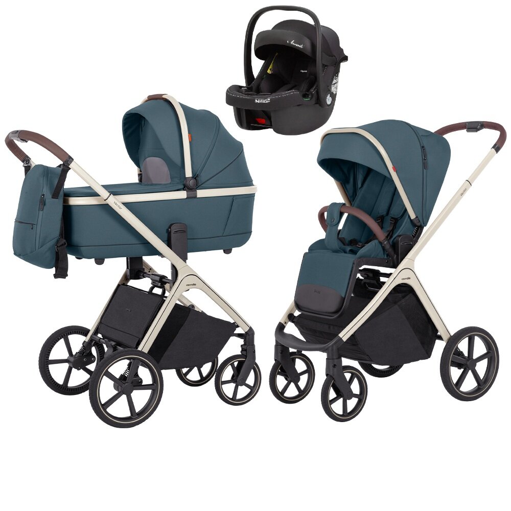 Коляска Carrello Vector Prime, 3 в 1, люлька, автокресло, прогулочный блок, синяя