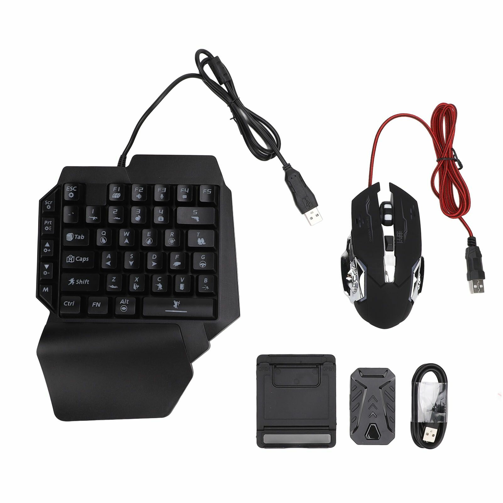 Комбо RGB клавиатура+мышь с подставкой для телефона 4 в 1