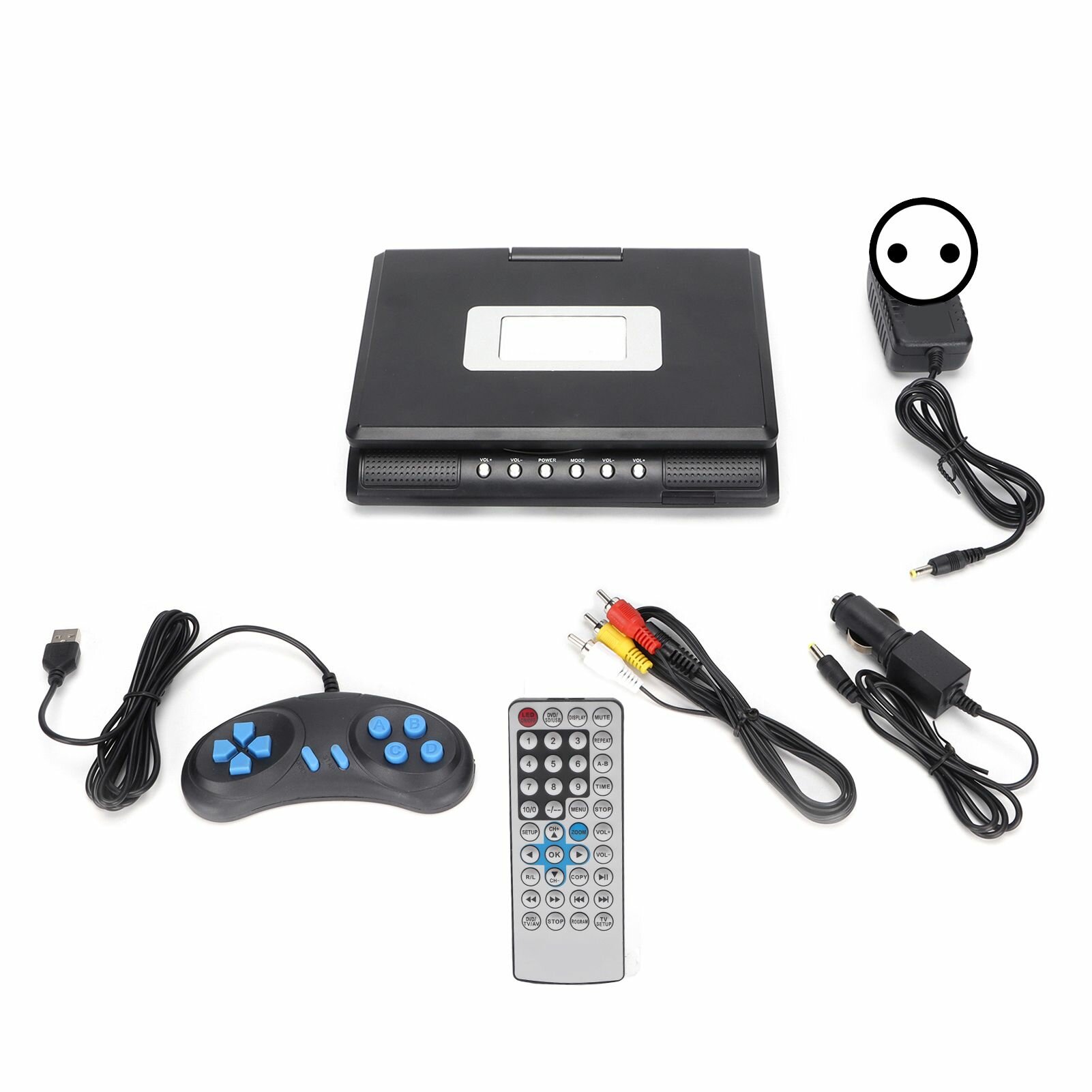 Портативный DVD-плеер с поворотом 270 , USB, пульт, 110-240V, LMD-750 (EU)