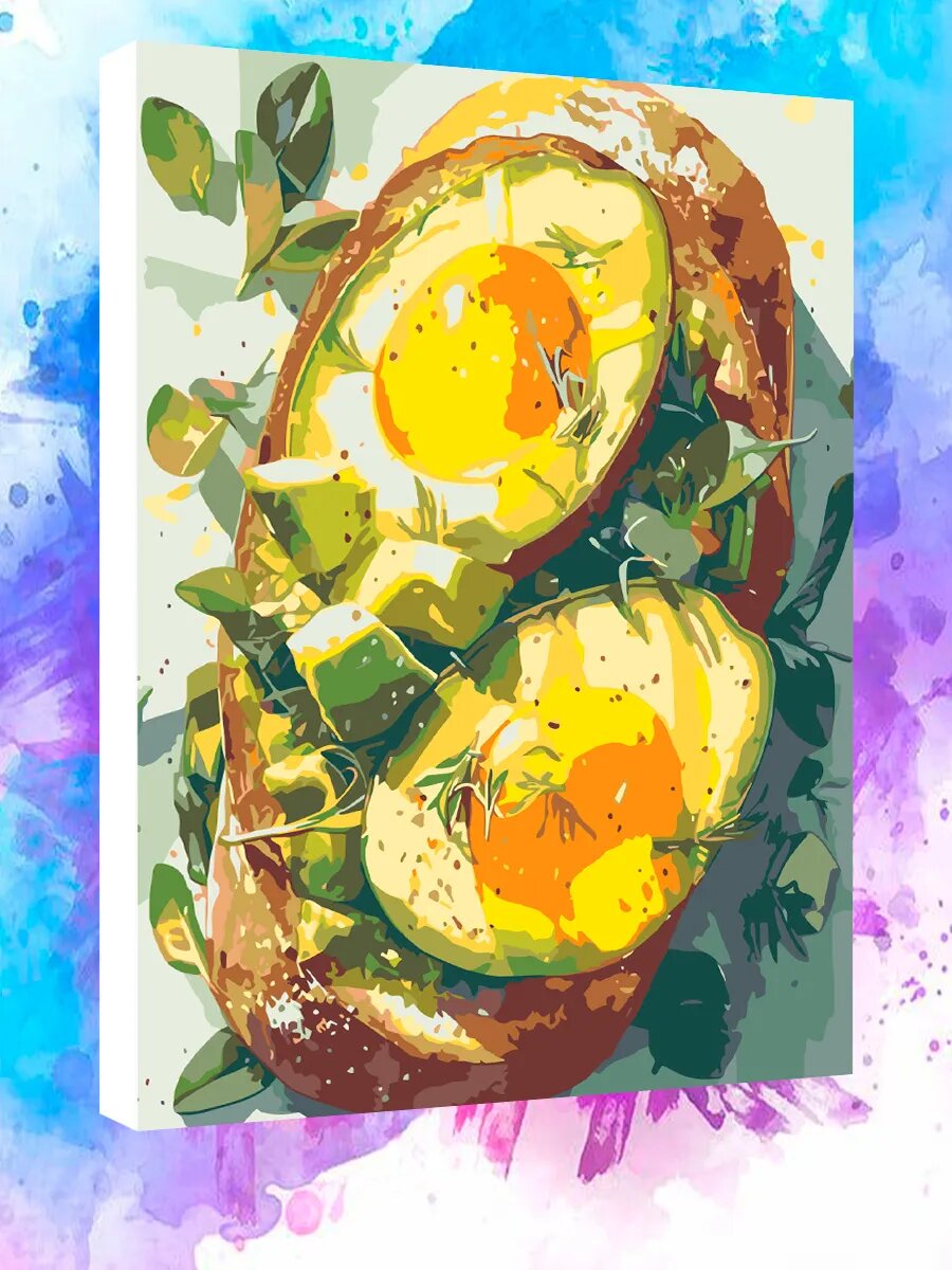 Картина по номерам Бутерброд Еда Завтрак