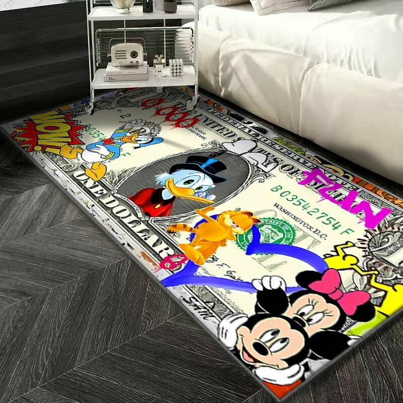 Ковер кринж доллар, 80x200см, 100USD, коврик безворсовый поп-арт. Anderlen