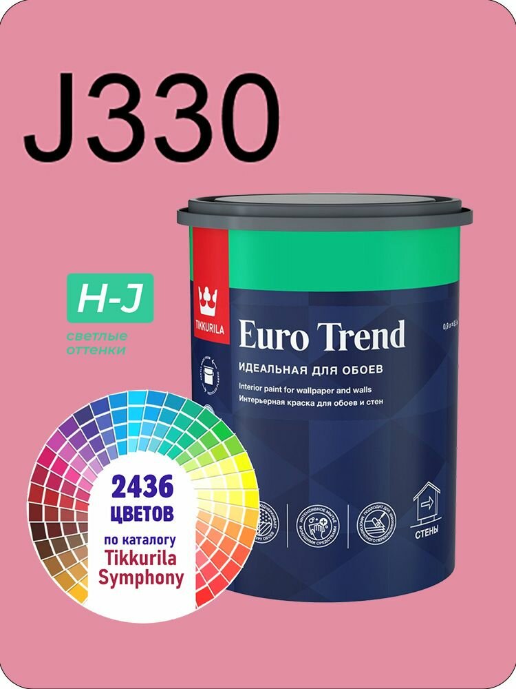 Краска для обоев Tikkurila Euro Trend 0,9л. светлые оттенки J330