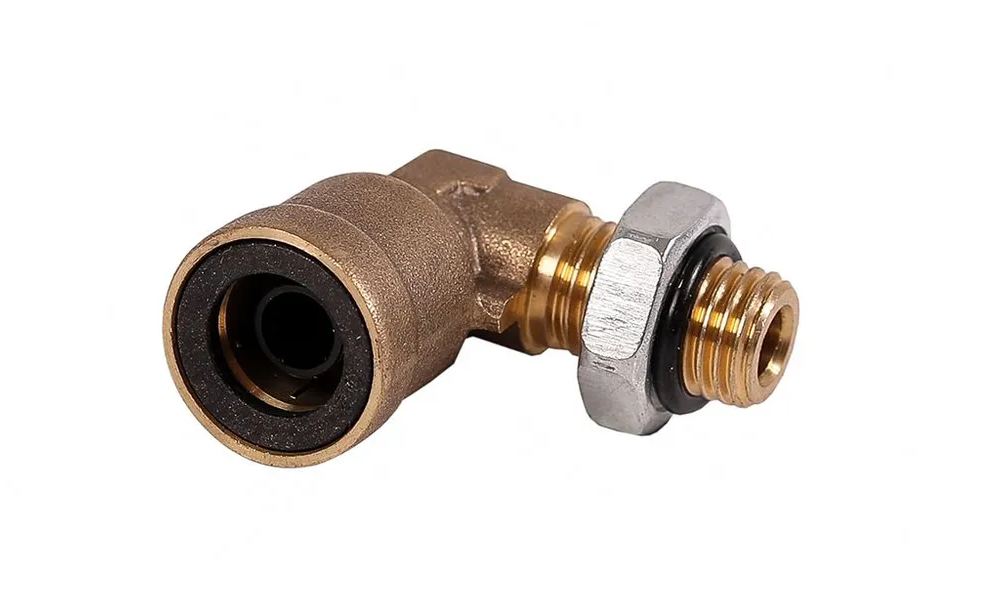 Фитинг соед. трубки, полиамид d=12мм наружная резьба м12х1.5 угольник латунь camozzi