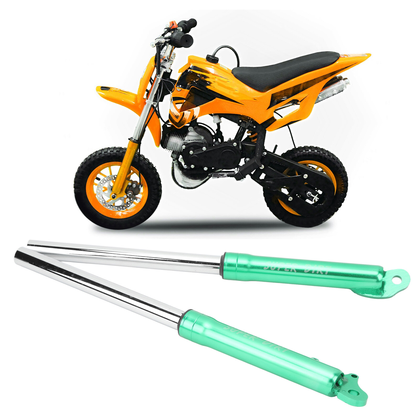 Передняя вилка амортизатор металлический сплав вилка амортизатор для Dirt Mini Pocket Bike 47cc 49cc 2 Stroke