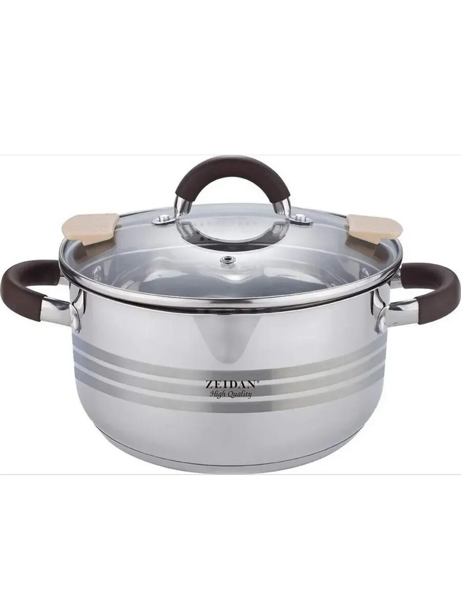 Кастрюля стальная Z-50288 2,1л + крышка со сливом