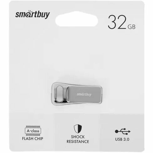 Память USB Flash 32 ГБ Smartbuy M2 32Gb (SB32GBM2) - USB 3.2 Gen1, до 100 Мбайт/сек, монолит, металл