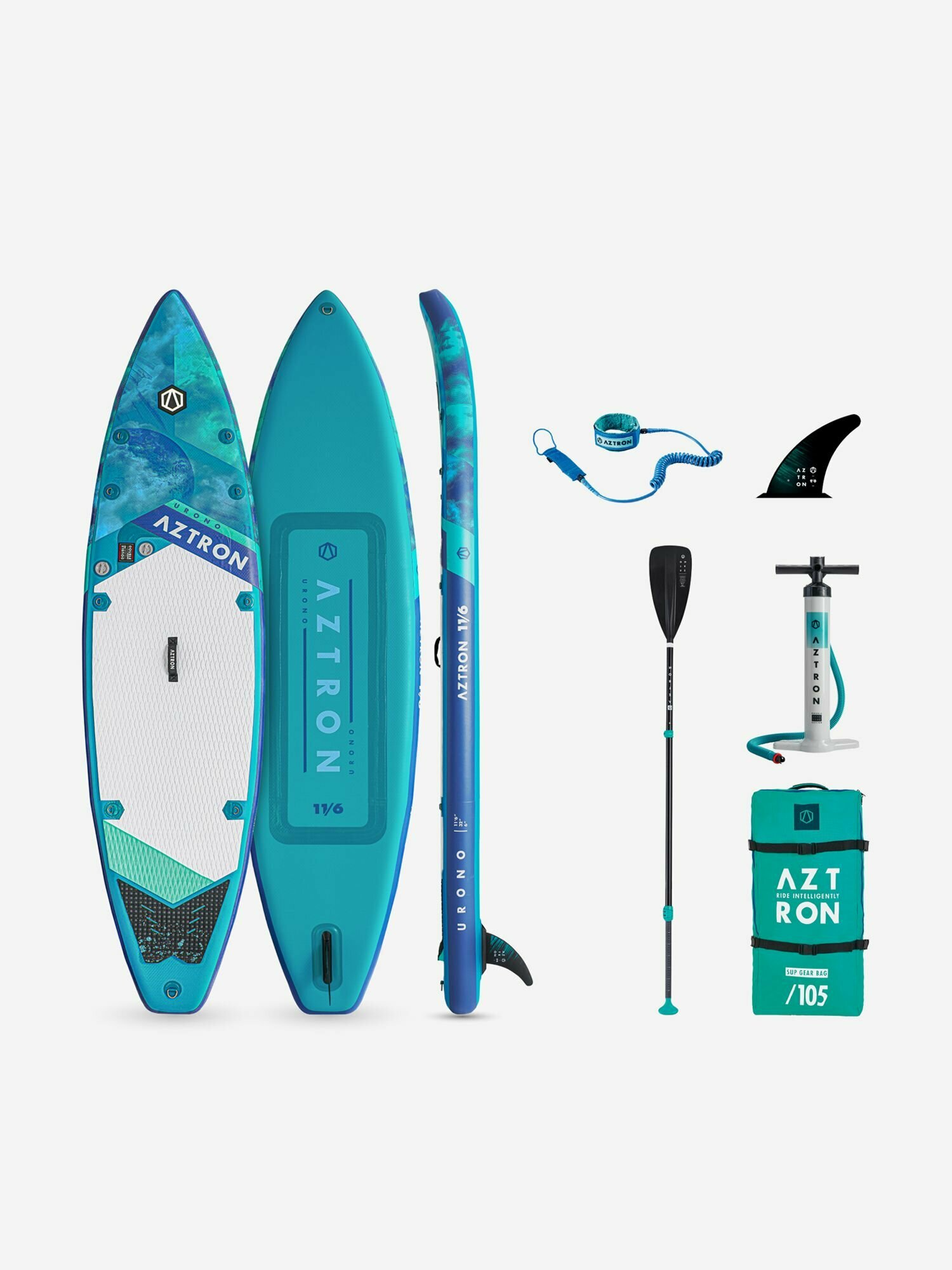 Надувная SUP-доска Aztron URONO 11'6 (350х81х15 см), до 150 кг, туринговый сапборд для прогулок и тренировок